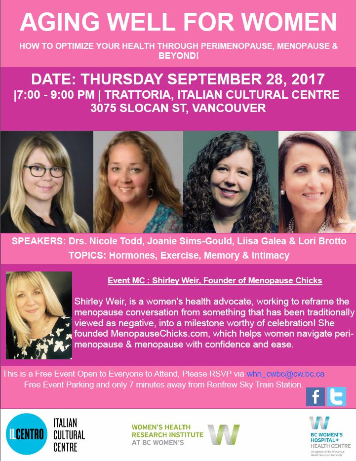 Save-The-Date: Aging Well for Women – Women's Health Research Institute