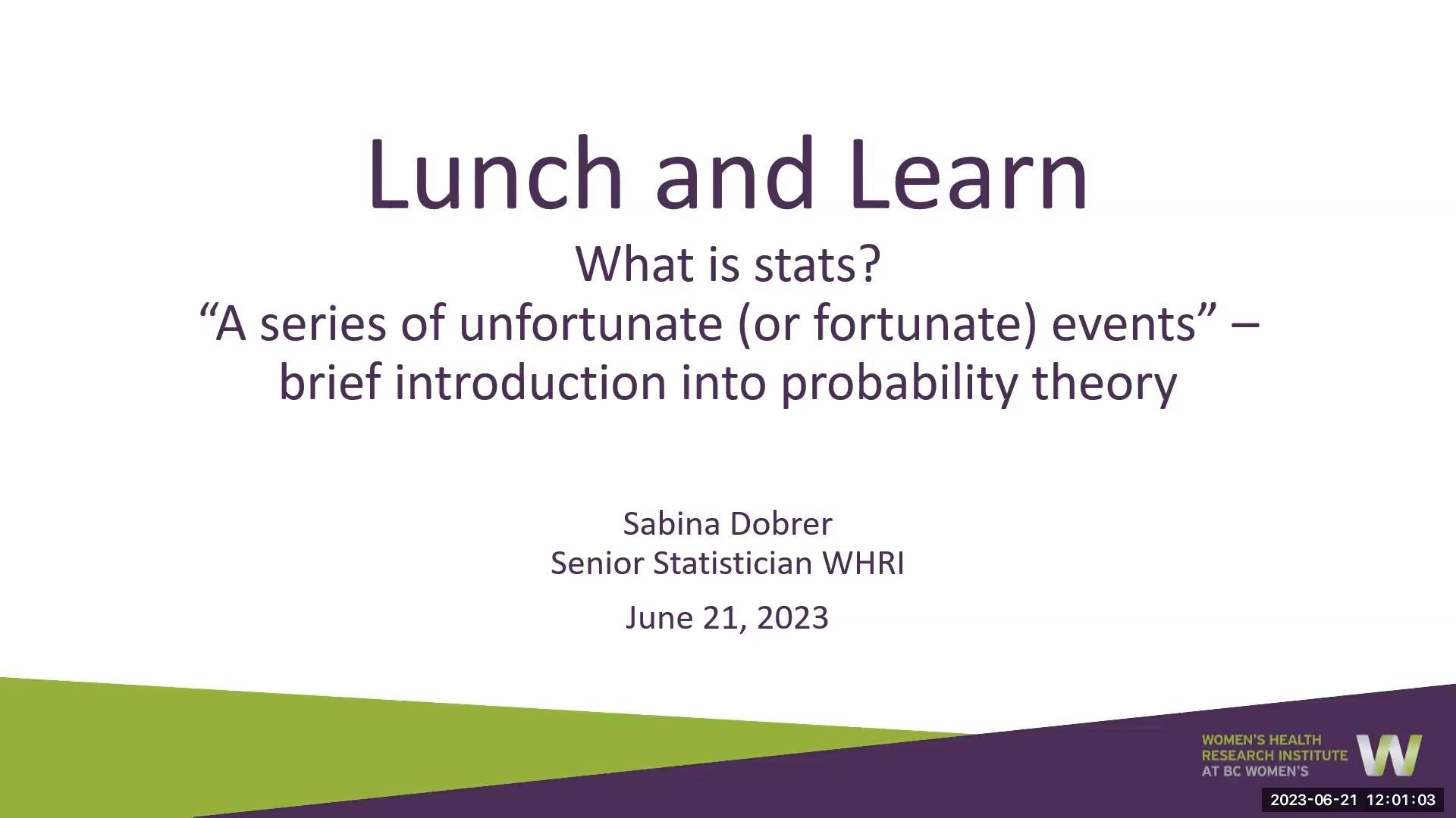 WHRI Lunch & Learn Series – Women's Health Research Institute